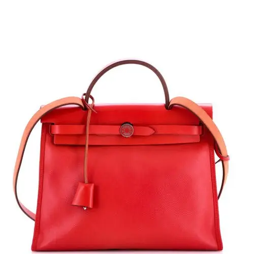 Hermès Herbag Zip Berline Vache Canvas And Leather 31
