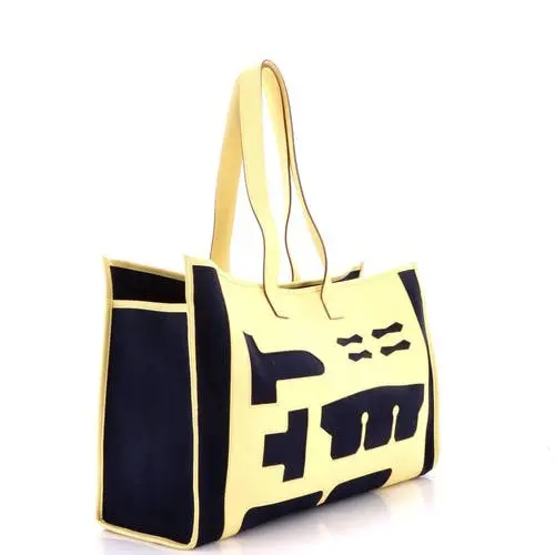 Hermès Petit H Skeleton Tote Toile And Leather Gm