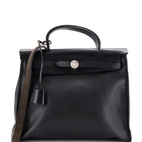 Hermès Herbag Zip Berline Vache Canvas And Leather 31