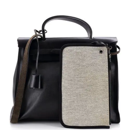 Hermès Herbag Zip Berline Vache Canvas And Leather 31