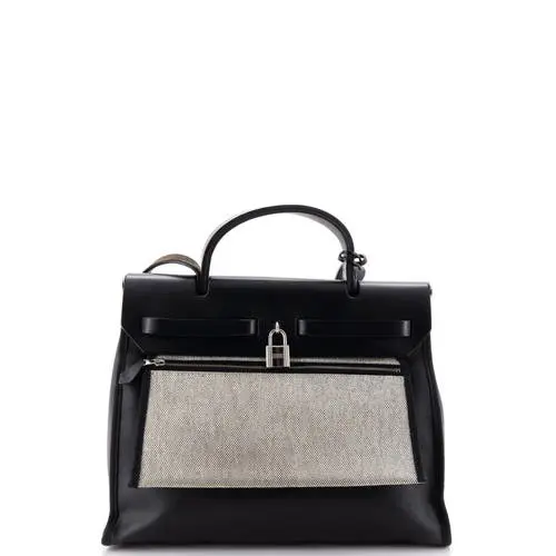 Hermès Herbag Zip Berline Vache Canvas And Leather 31