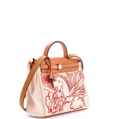 Hermès Herbag Zip Pegase Pop Toile And Leather 31