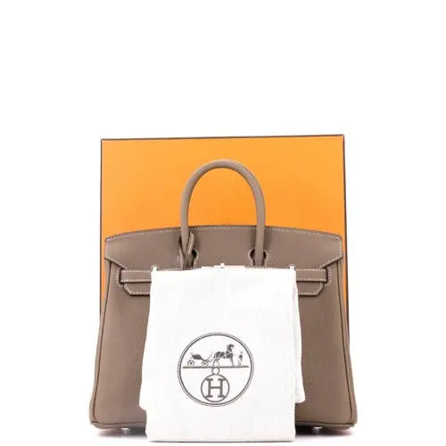 Hermès Birkin Handbag Togo With Palladium Hardware 25 - Grey