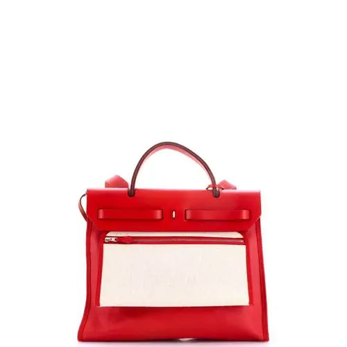 Hermès Herbag Zip Berline Vache Canvas And Leather 31