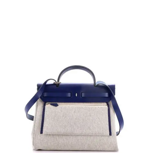 Hermès Herbag Zip Relief Brides De Gala Toile And Leather 31 - Blue
