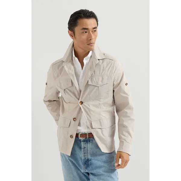 Brunello Cucinelli Lightweight Water-resistant Techno Cotton Unlined Safari Jacket - Panama