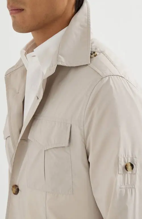 Brunello Cucinelli Lightweight Water-resistant Techno Cotton Unlined Safari Jacket - Panama