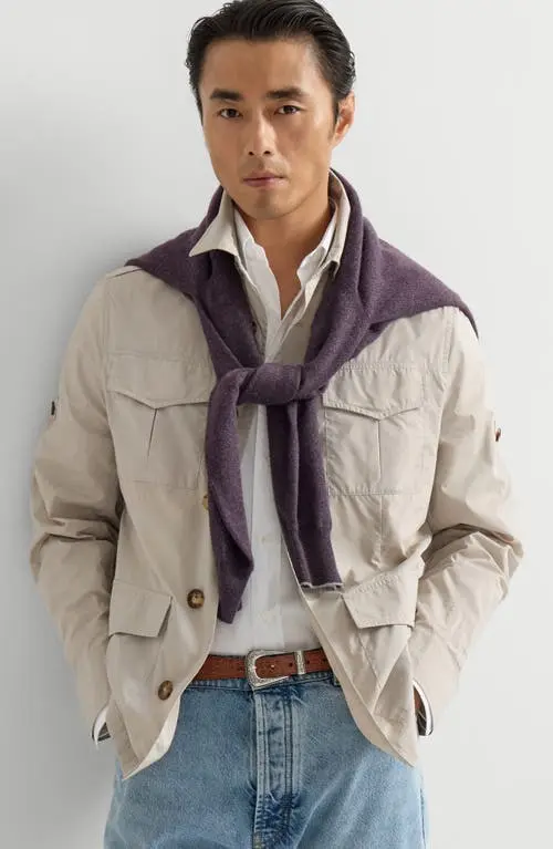 Brunello Cucinelli Lightweight Water-resistant Techno Cotton Unlined Safari Jacket - Panama