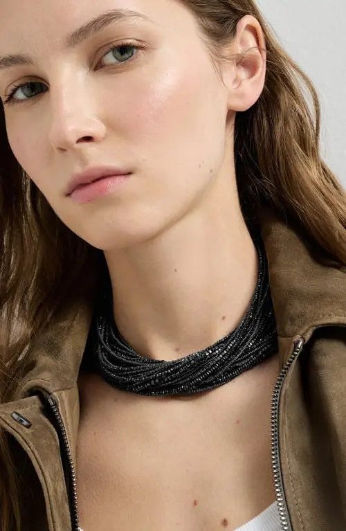 Brunello Cucinelli Hematite And Sterling Silver Choker
