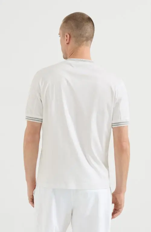 Brunello Cucinelli Cotton Jersey Crew Neck T-shirt With Logo