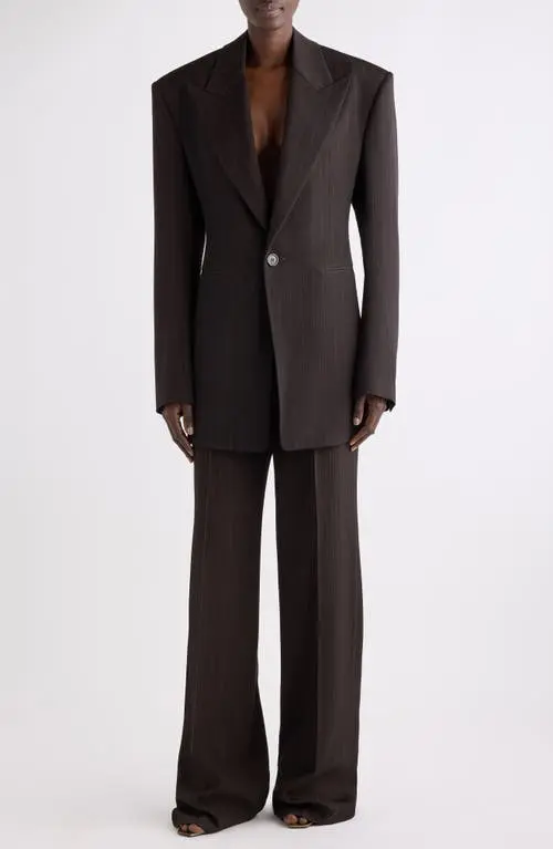 Saint Laurent Pinstriped Single Button Jacket