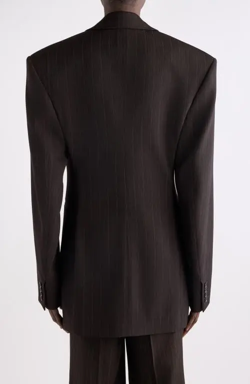 Saint Laurent Pinstriped Single Button Jacket