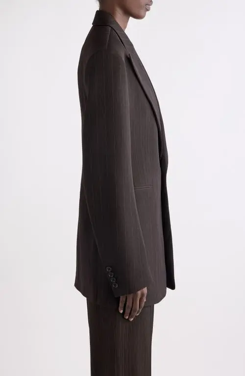 Saint Laurent Pinstriped Single Button Jacket