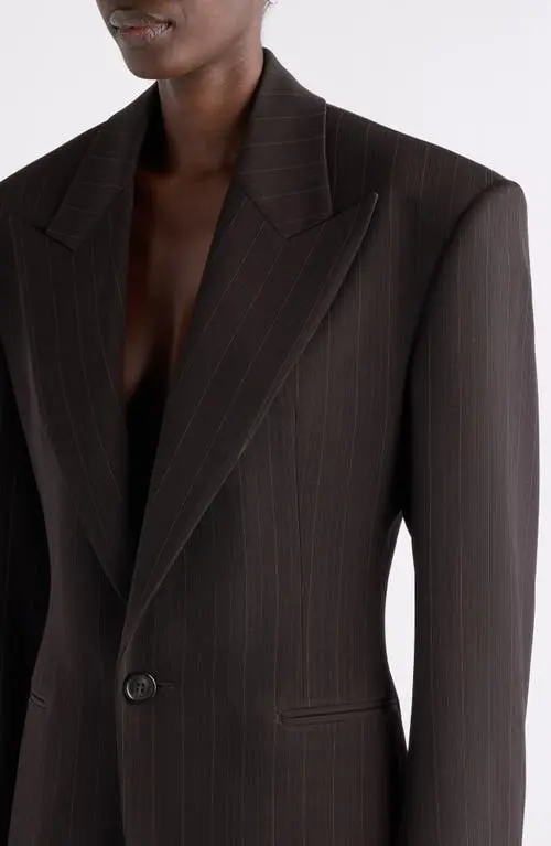 Saint Laurent Pinstriped Single Button Jacket