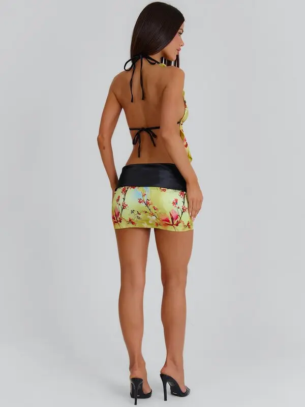 OUTCAST Qahira Micro Mini Skirt Azzurra