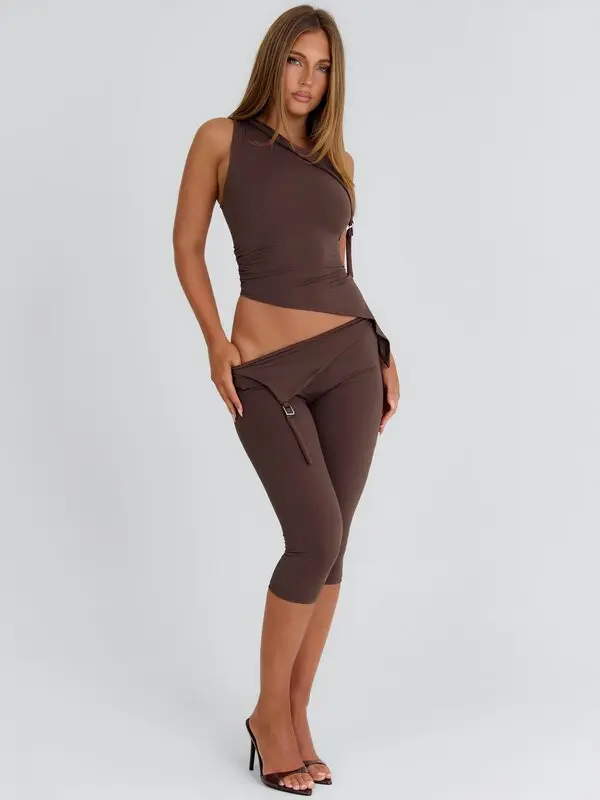 OUTCAST Juliett Capri Pants Chocolate - Brown