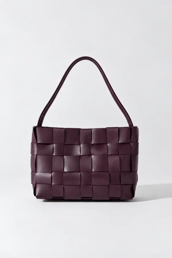ST. AGNI Woven Mini Tote - Plum
