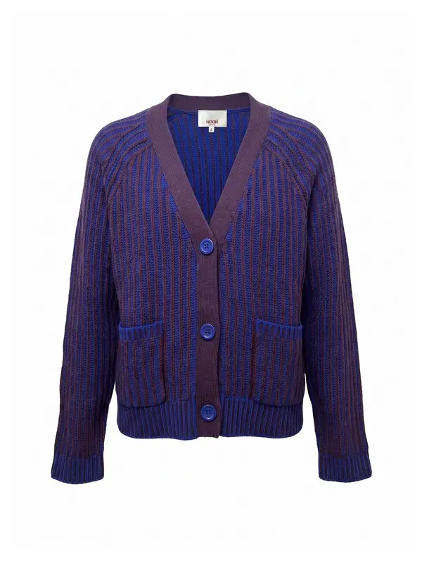 NOOKI DESIGN Fabian Grandad Cardigan Mix - Blue