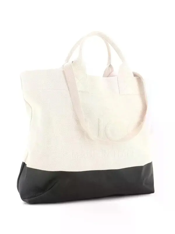 Gucci Logo Embossed Open Canvas Tote Bag