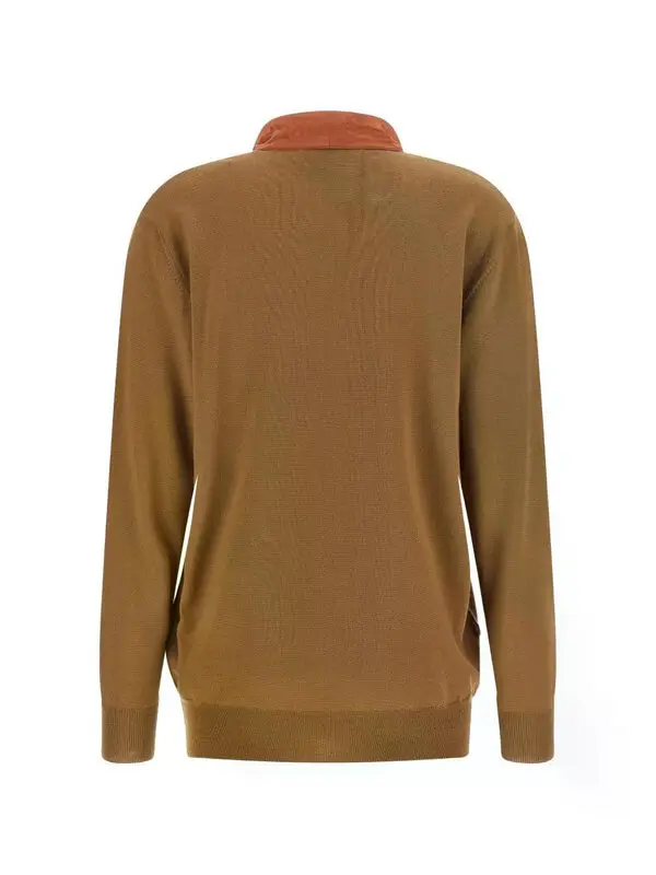 Valentino Garavani Lavallière Floral-jacquard Sweater - Brown