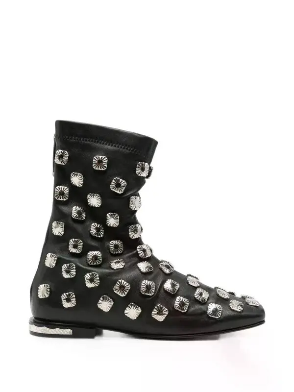 Toga Stud-embellished Leather Boots