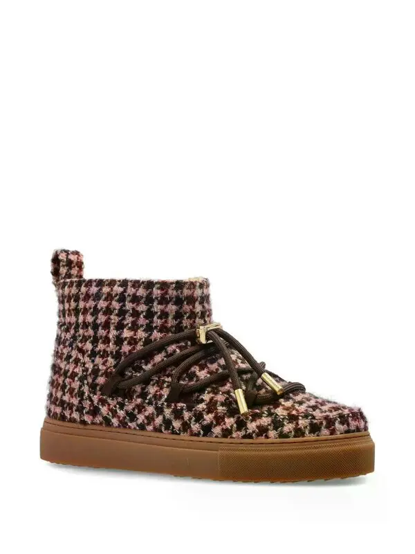 Inuikii Plaid Low Ankle Boots - Brown
