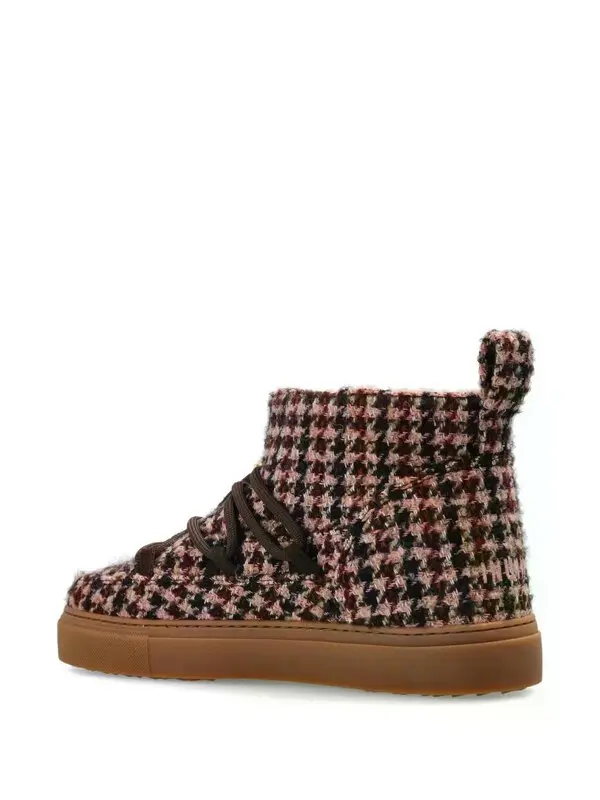Inuikii Plaid Low Ankle Boots - Brown