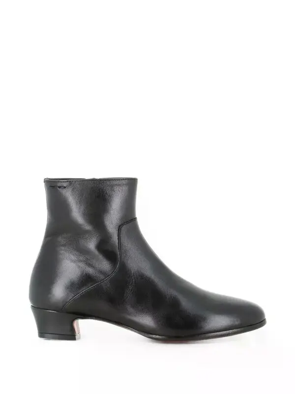 ALEXANDER HOTTO Leather Ankle Boots - Black