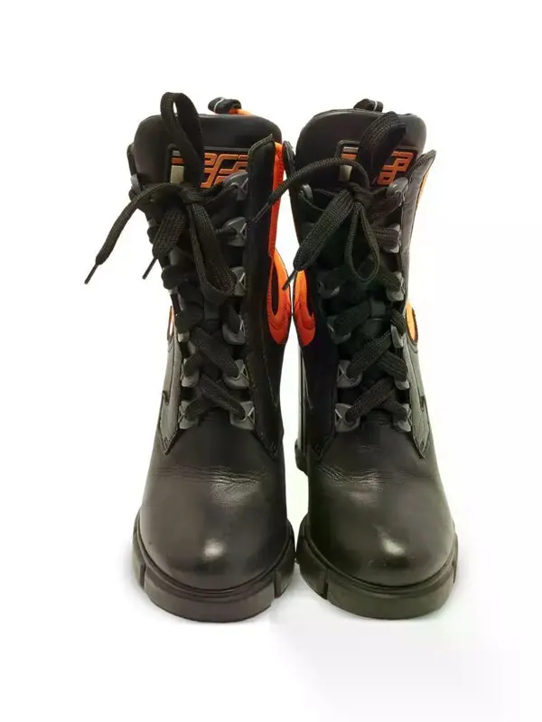 Prada Lace-up Ankle Boots - Black