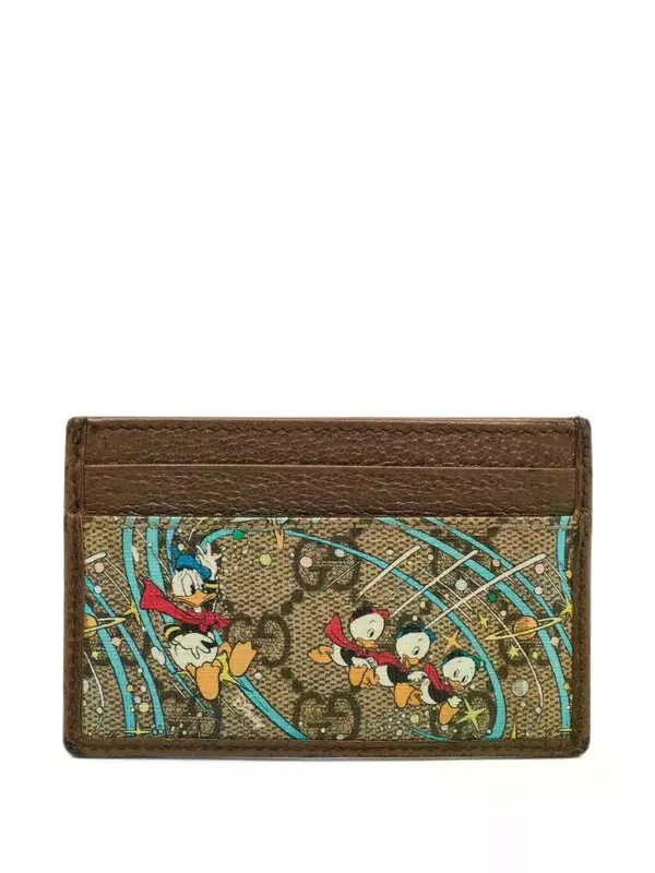 Gucci X Disney Donald Duck Gg Supreme Card Holder - Brown
