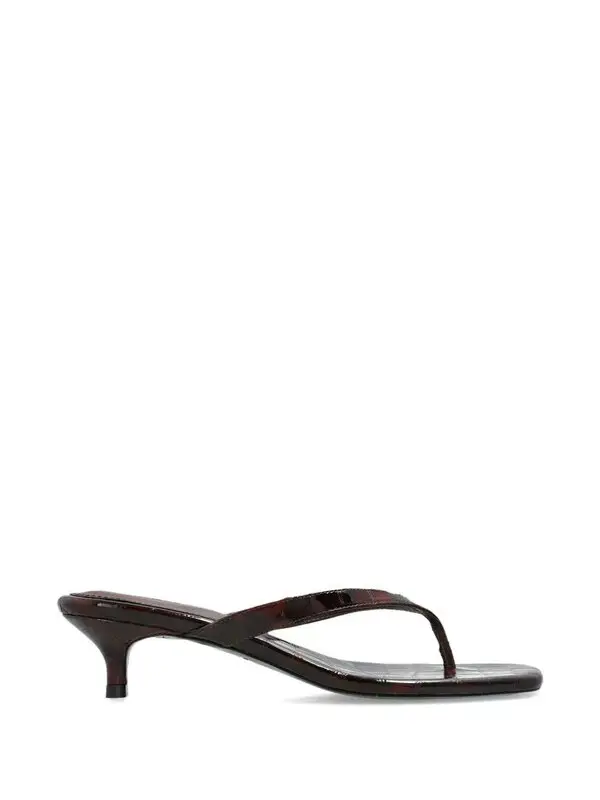 BLACK SUEDE STUDIO Kendal Crocodile-effect Leather Sandals - Brown