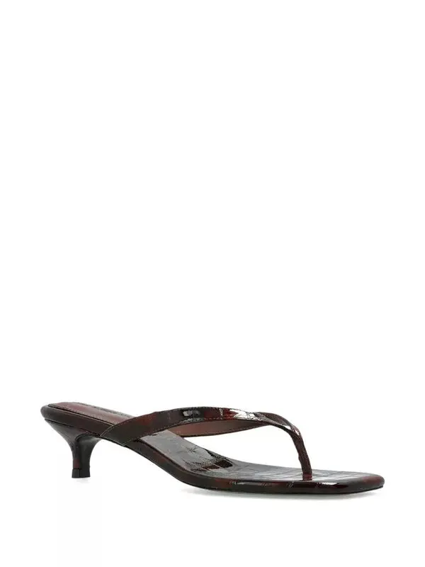BLACK SUEDE STUDIO Kendal Crocodile-effect Leather Sandals - Brown