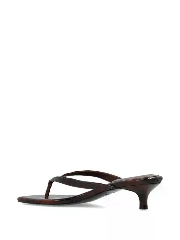 BLACK SUEDE STUDIO Kendal Crocodile-effect Leather Sandals - Brown