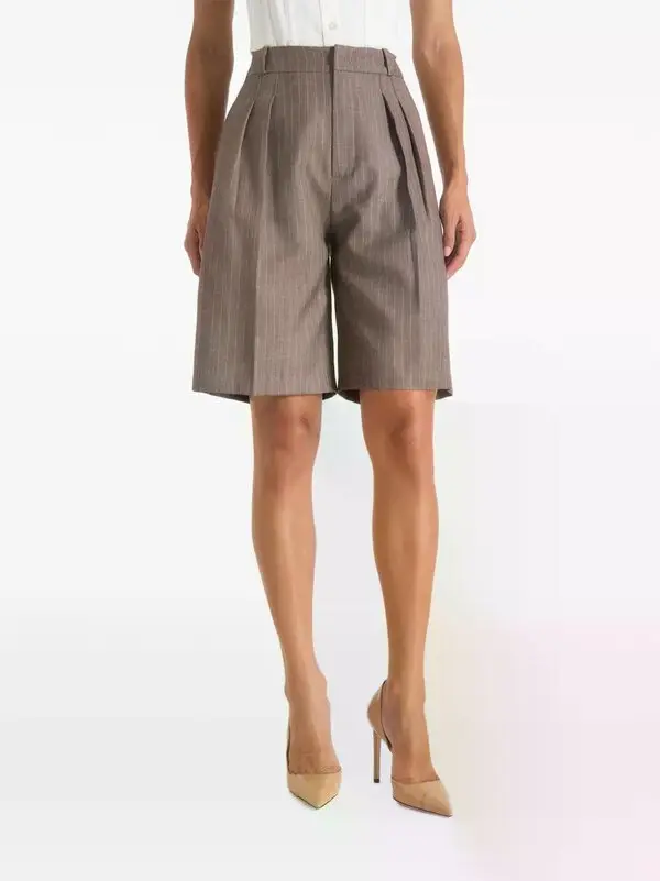 Manière De Voir Pinstripe Pleated Shorts