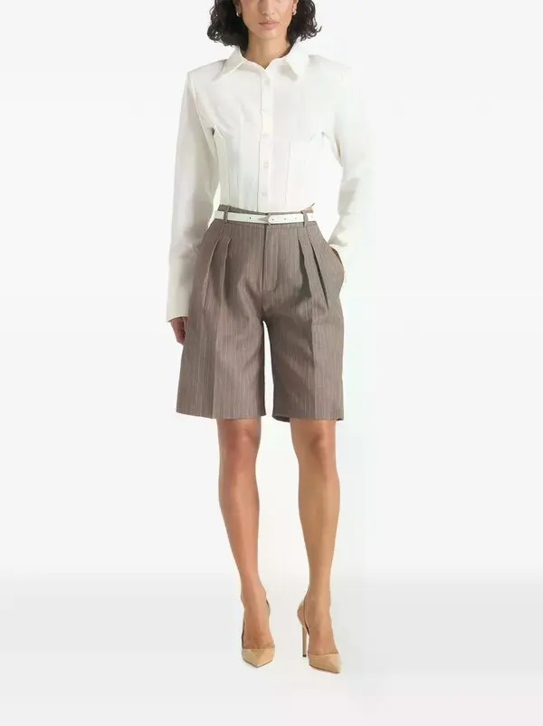 Manière De Voir Pinstripe Pleated Shorts