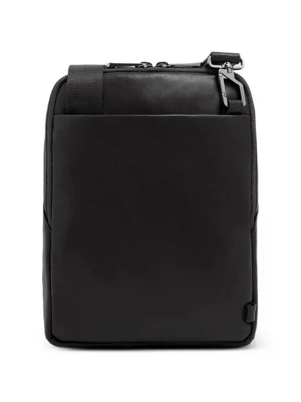 PIQUADRO Logo-plaque Leather Ipad® Mini Messenger Bag - Black