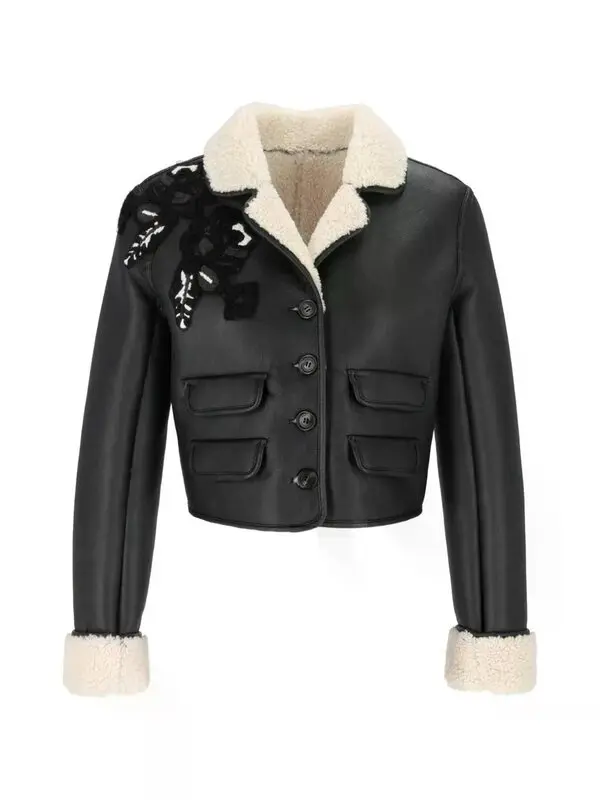 Ermanno Scervino Embroidered Faux-shearling Jacket
