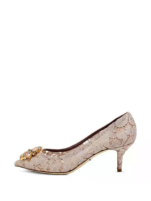 Dolce & Gabbana Bellucci Lace Heeled Pumps - Pink