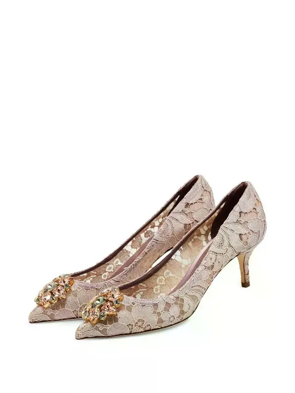 Dolce & Gabbana Bellucci Lace Heeled Pumps - Pink