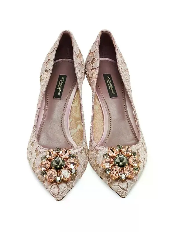 Dolce & Gabbana Bellucci Lace Heeled Pumps - Pink