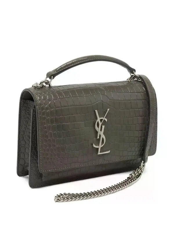 Saint Laurent 2019 Small Sunset Crocodile-embossed Cross Body Bag