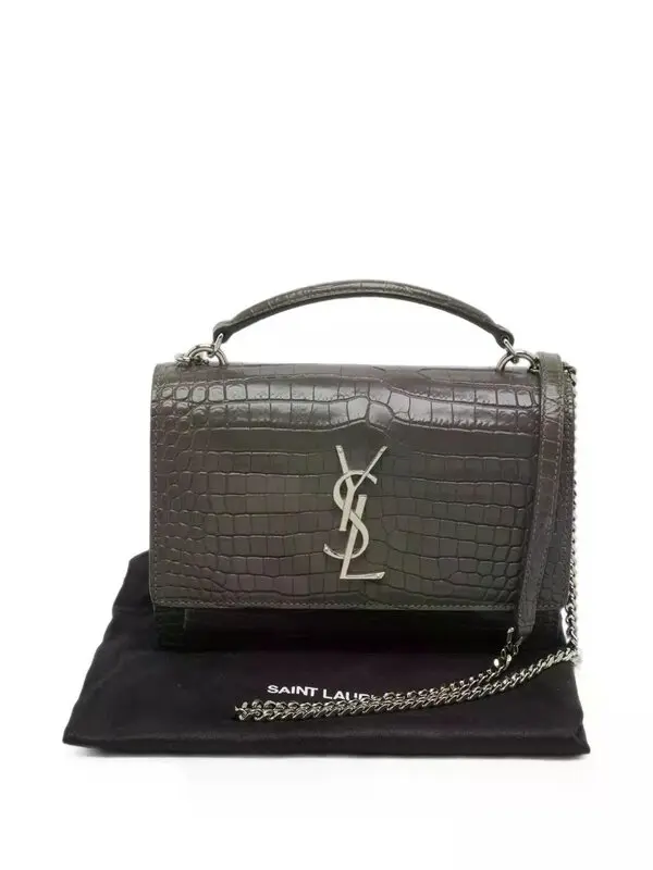Saint Laurent 2019 Small Sunset Crocodile-embossed Cross Body Bag