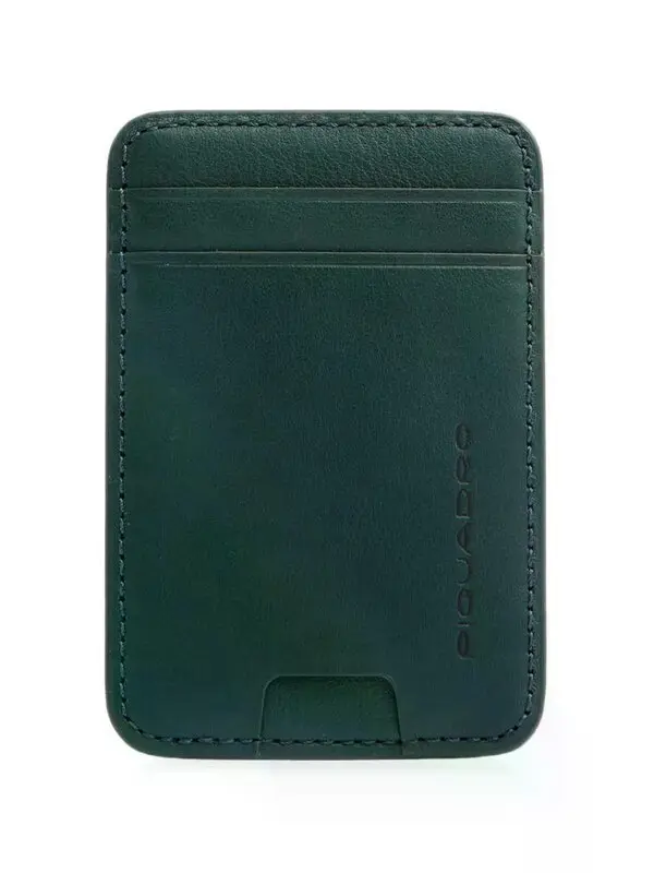 PIQUADRO Magsafe® Logo-debossed Leather Cardholder