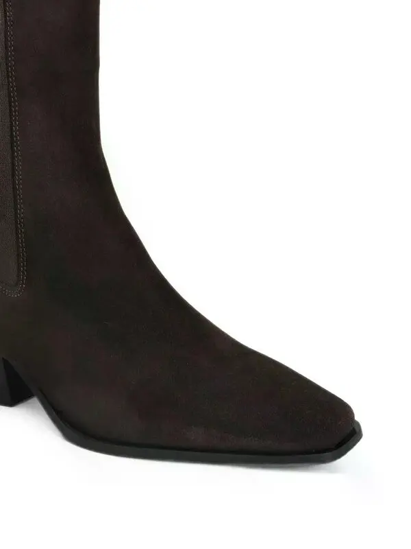 BIBI LOU Suede Square-toe Ankle Boots