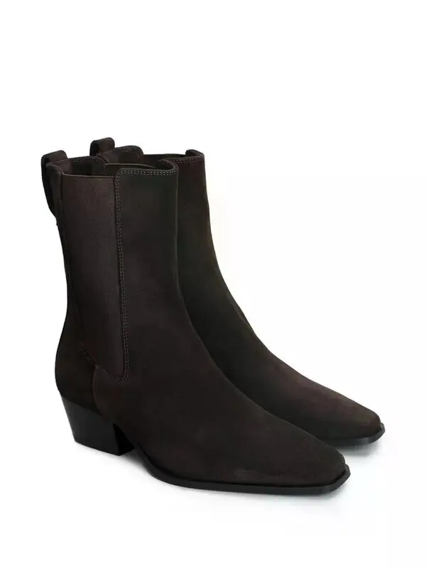 BIBI LOU Suede Square-toe Ankle Boots - Brown