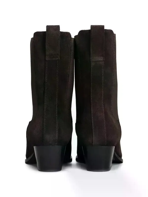 BIBI LOU Suede Square-toe Ankle Boots - Brown