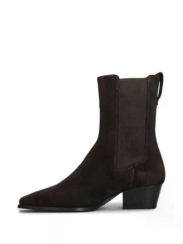BIBI LOU Suede Square-toe Ankle Boots - Brown