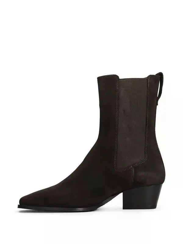 BIBI LOU Suede Square-toe Ankle Boots - Brown