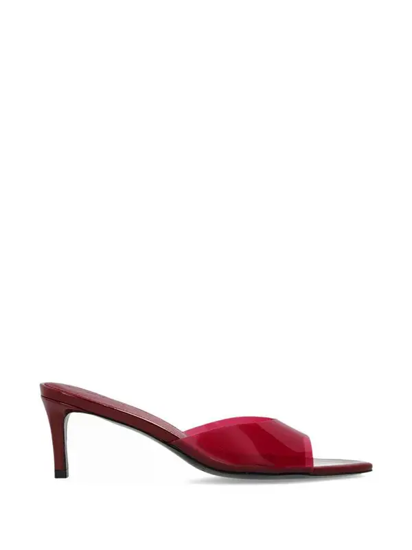BLACK SUEDE STUDIO Belle 60 Transparent Strap Mules - Red