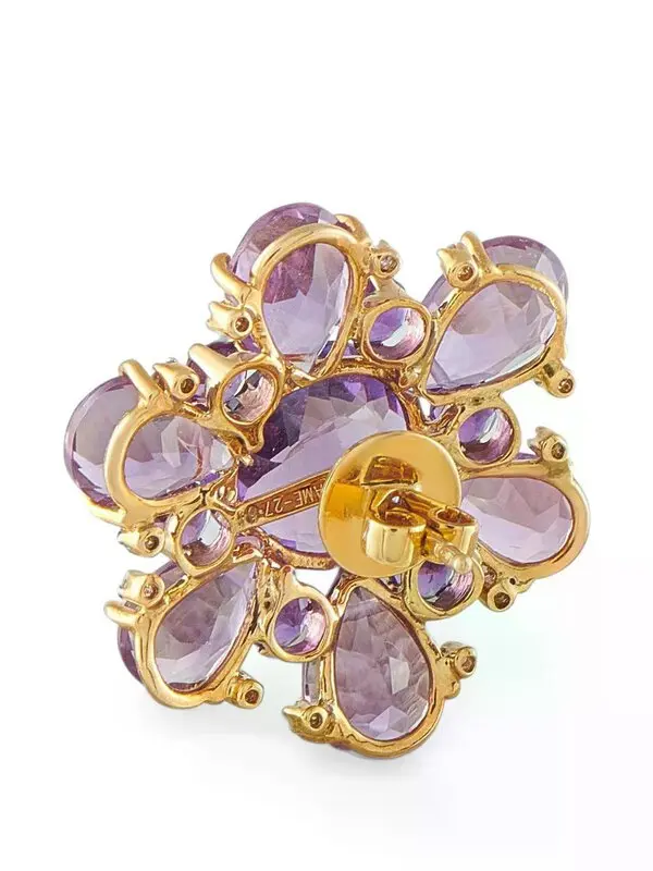 LB EXCLUSIVE Amethyst And Diamond Flower Earrings